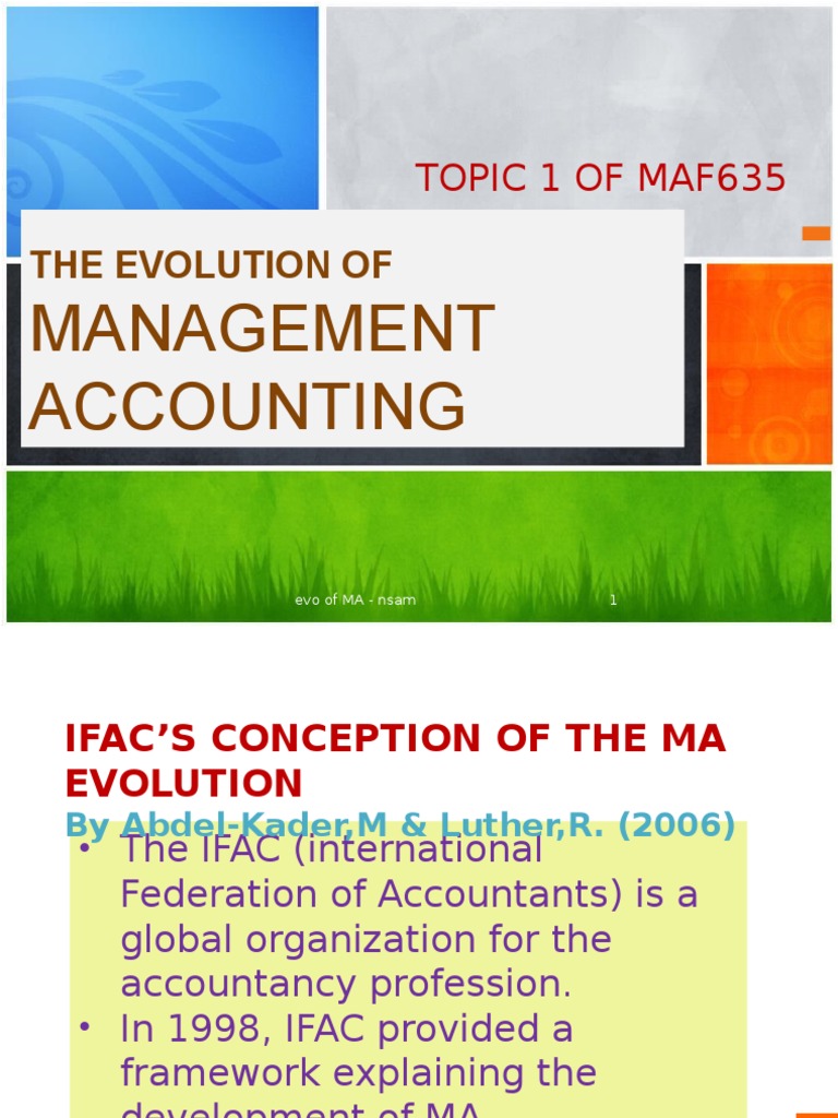 Chapter 1 Evolution of Management Accounting | Download Free PDF ...