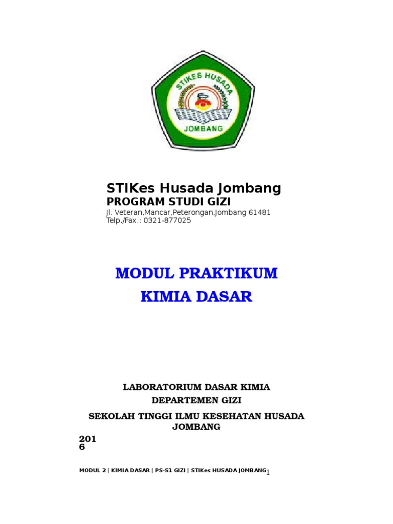 Modul Praktikum Kimia Dasar | PDF