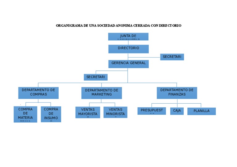 Organigrama Sociedad Anónima Cerrada | PDF | Negocios | Derecho