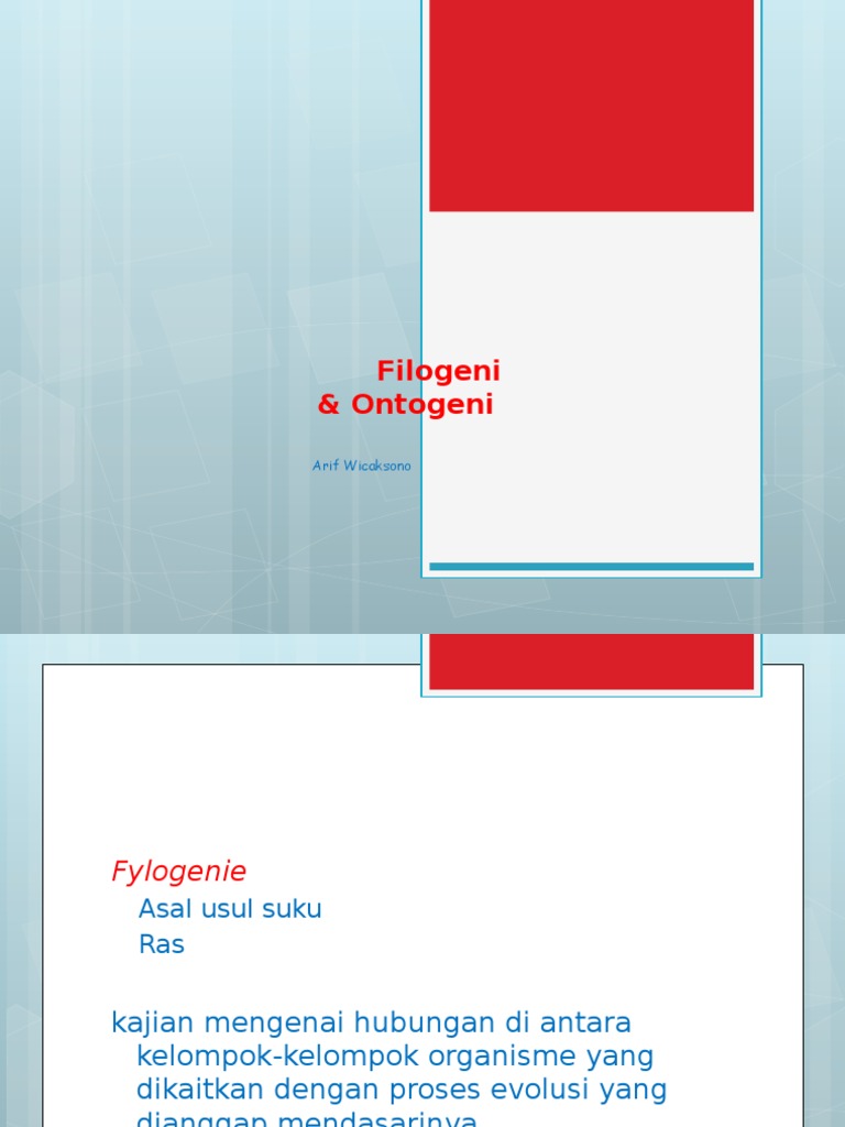 Filogeni Ontogeni | PDF