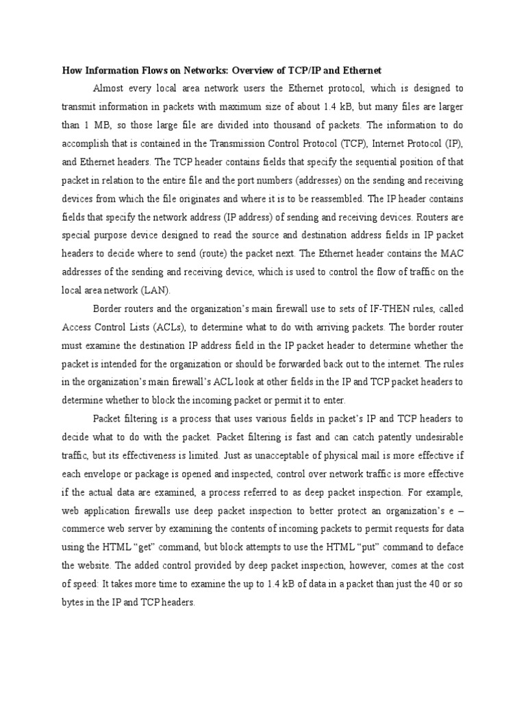 How Information Flows On Networks | PDF | Internet Protocols | Network ...