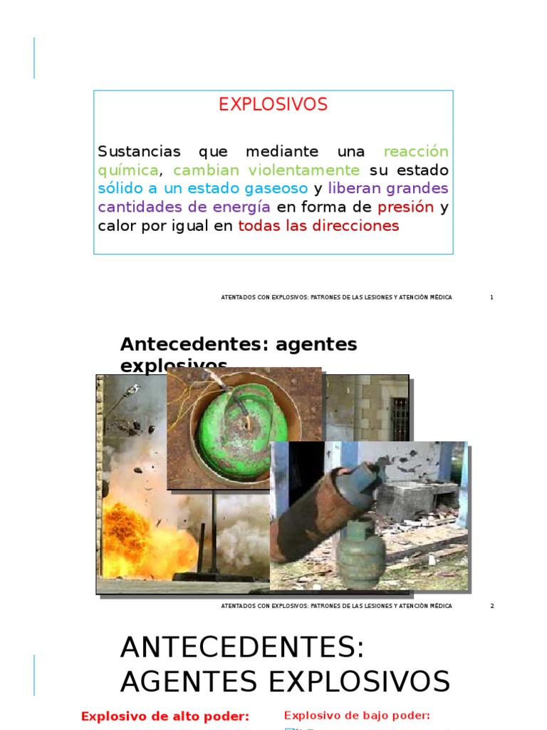 Explosivos | Lesión | Material explosivo