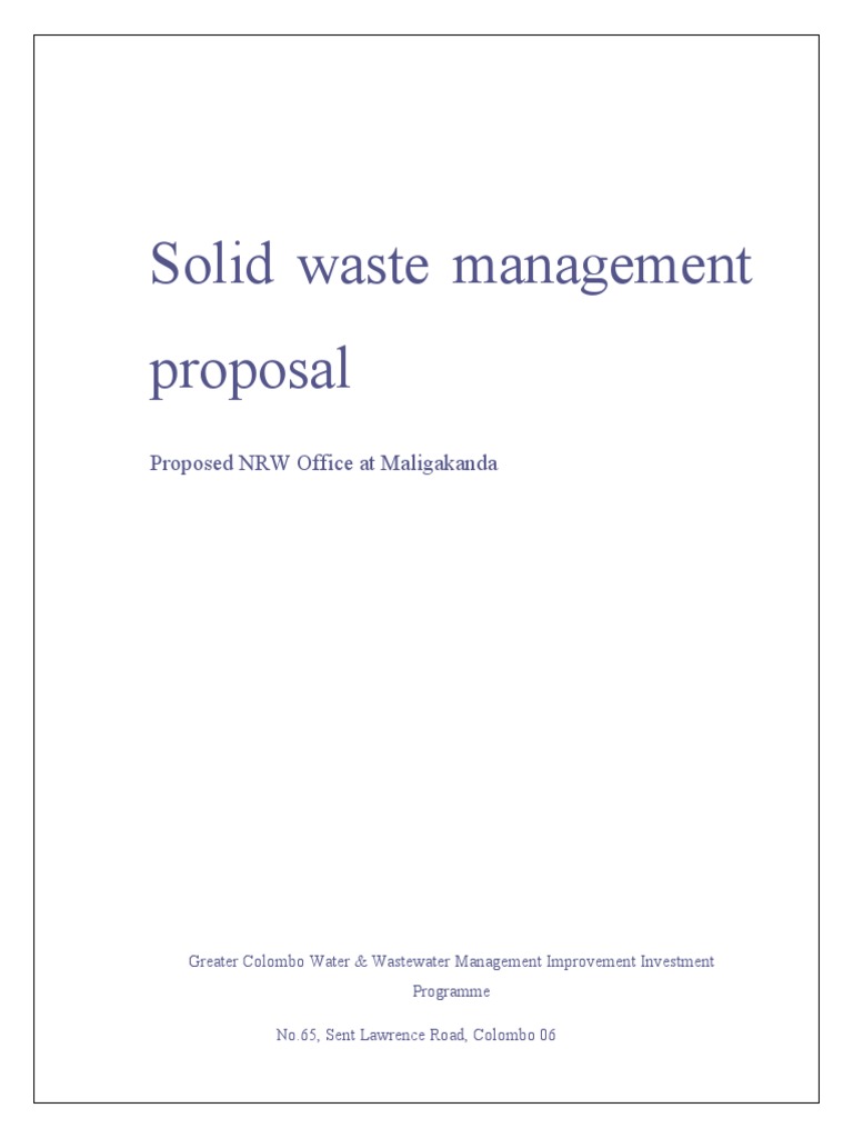 Solid WAste Management Proposal NRW Building Maligakanda | PDF ...