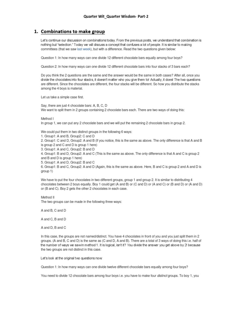 Quarter Wit Quarter Wisdom - Part2 | PDF | Quadratic Equation | Equations