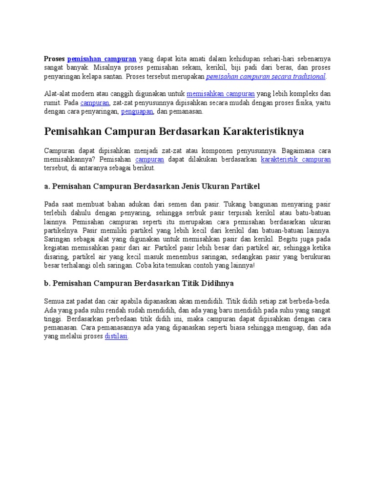 Proses Pemisahan Campuran | PDF