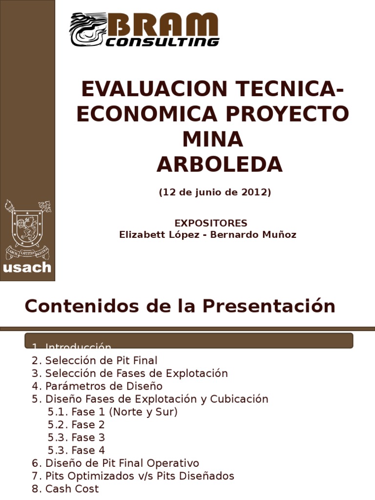 Determinación Del Pit Final y Fases de Explotación | PDF | Átomos ...
