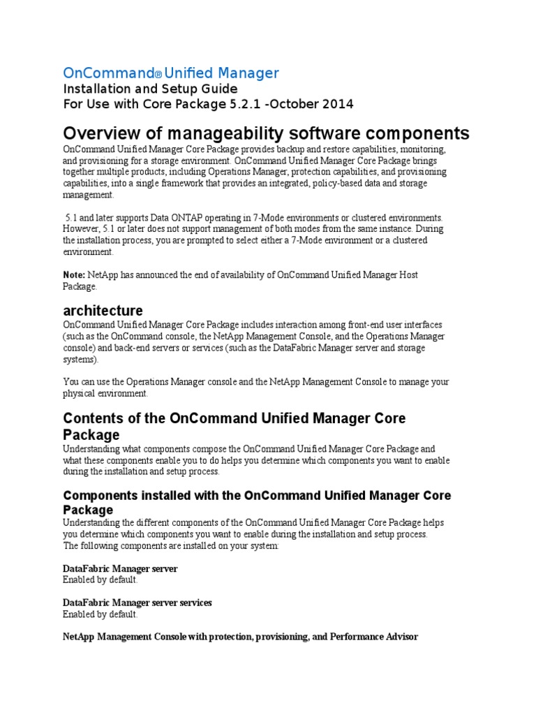 OnCommand Unified Manager DFM-Opration | PDF | Computer Network | Command Line Interface