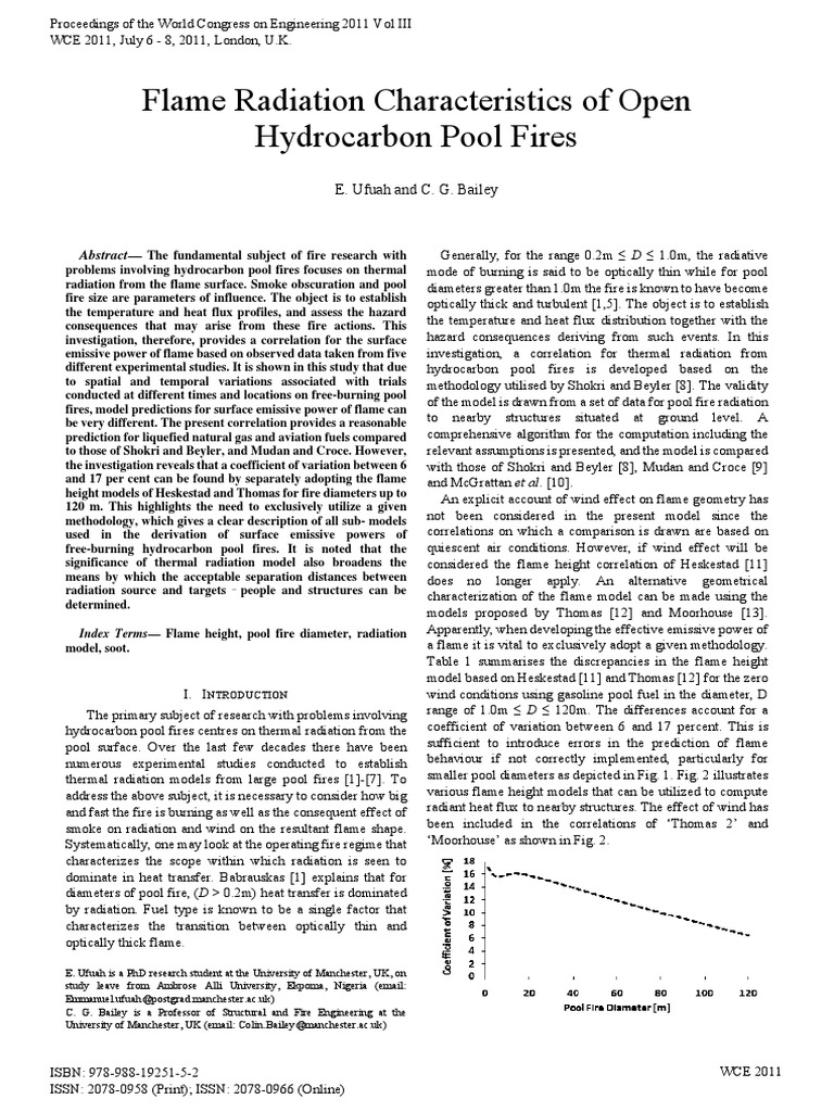 Flame Radiation Characteristics of Open Hydrocarbon Pool Fires | PDF ...