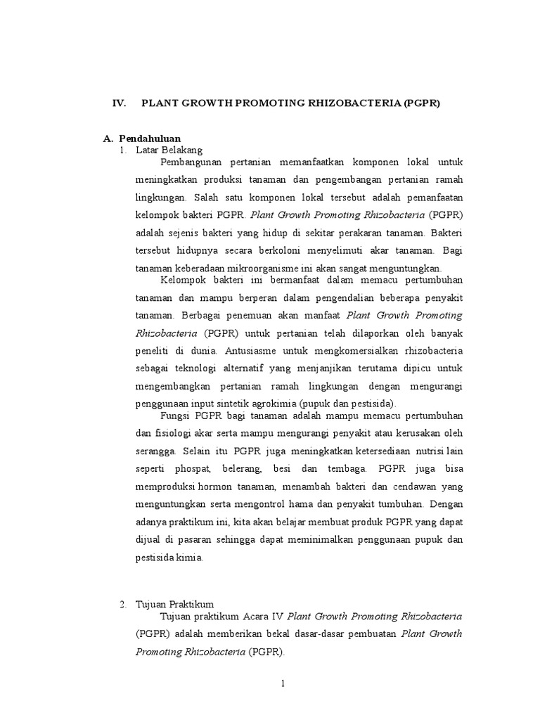 Pendahuluan PGPR | PDF