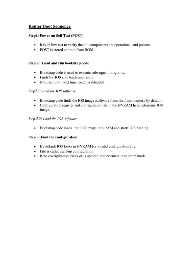 Router Boot Sequence Explained | PDF