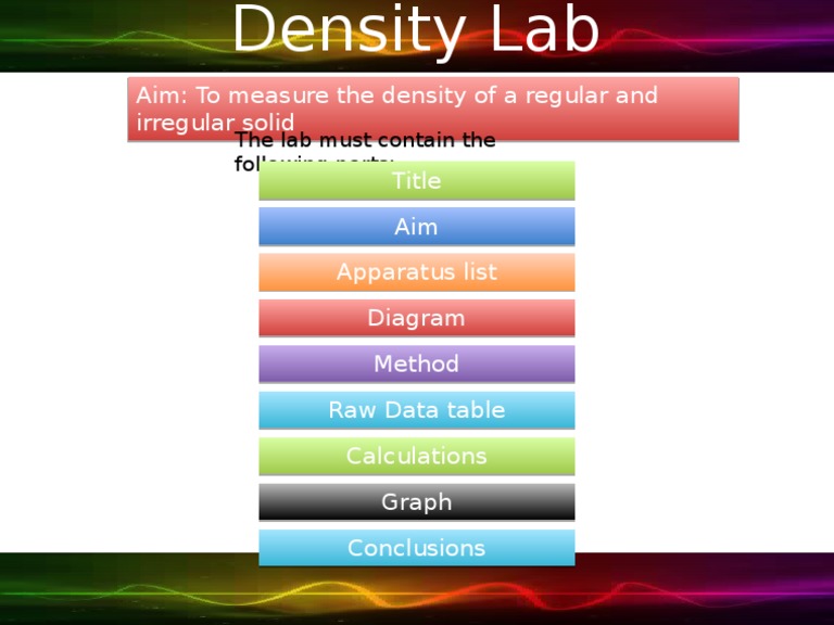 Aim: To Measure The Density of A Regular and Irregular Solid Title Aim ...
