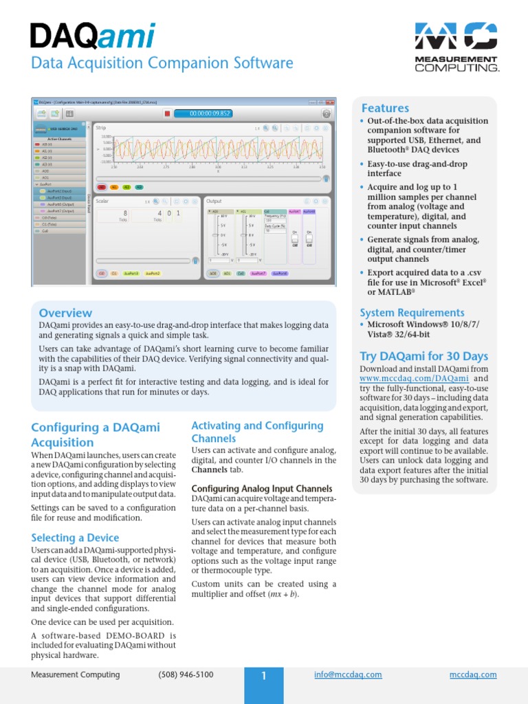 DAQami Data | PDF | Data Acquisition | Input/Output