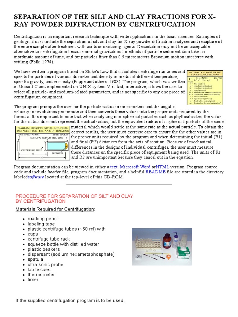 Centrifugation for Silt and Clay Separation | PDF | Centrifugation ...