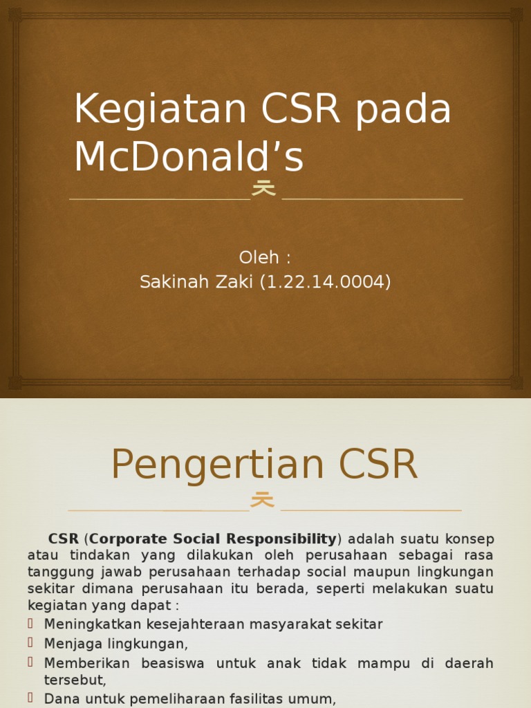 CSR MCD | PDF | Kesehatan Holistik