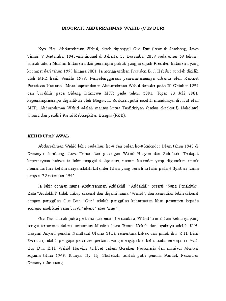 Biografi Gus Dur | PDF