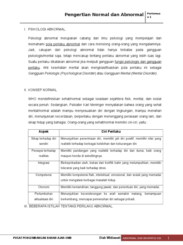 Psikologi Normal dan Abnormal | PDF