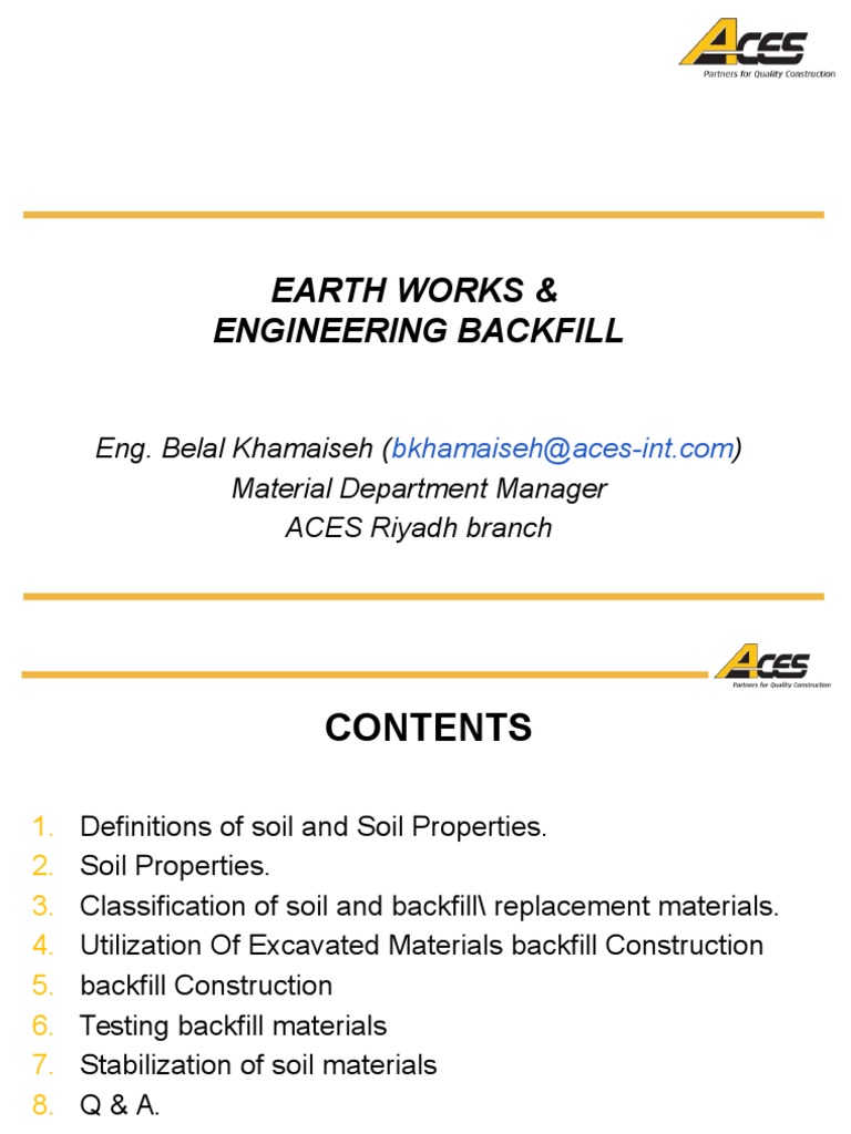 Earthwork & Engineering Backfilling Materials | Soil | Building Engineering