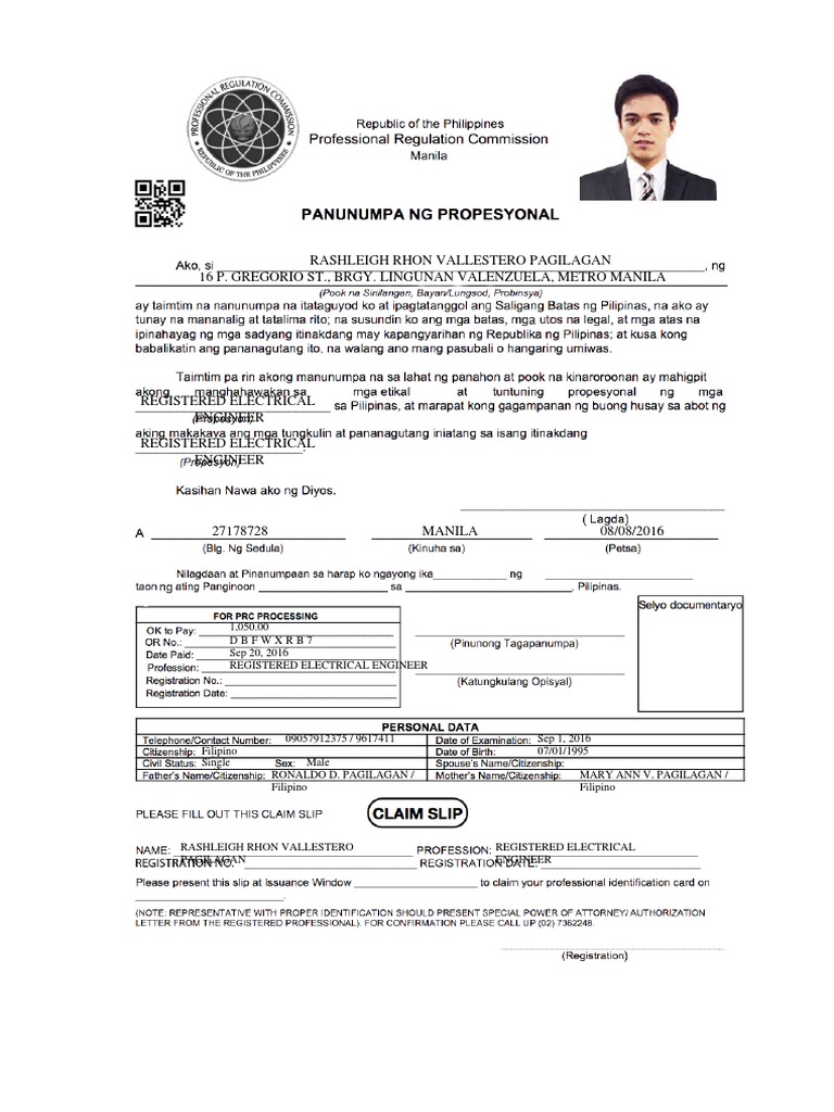 Registered Electrical Engineer Profile | PDF | Law | Home & Garden