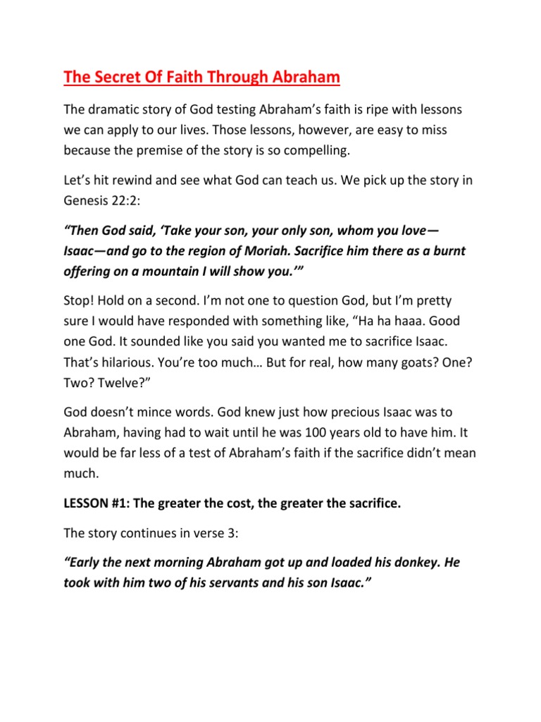 The Secret of Faith | PDF | Abraham | Isaac