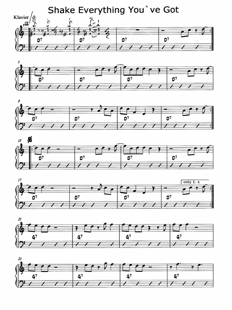 Shake Everything You've Got Sheet Music | PDF