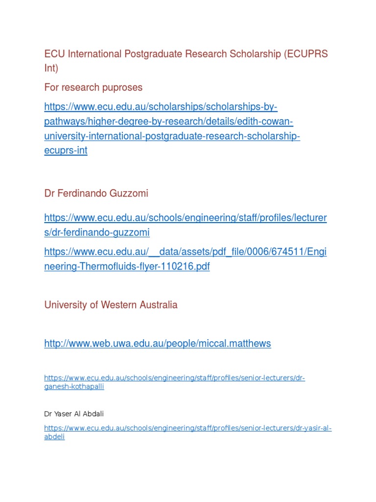 Edith Cowan Information | PDF