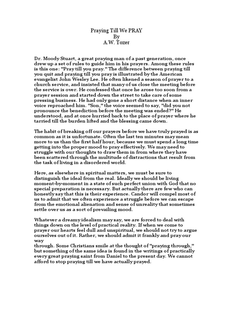 Praying Till We PRAY | Download Free PDF | Prayer | Ancient ...