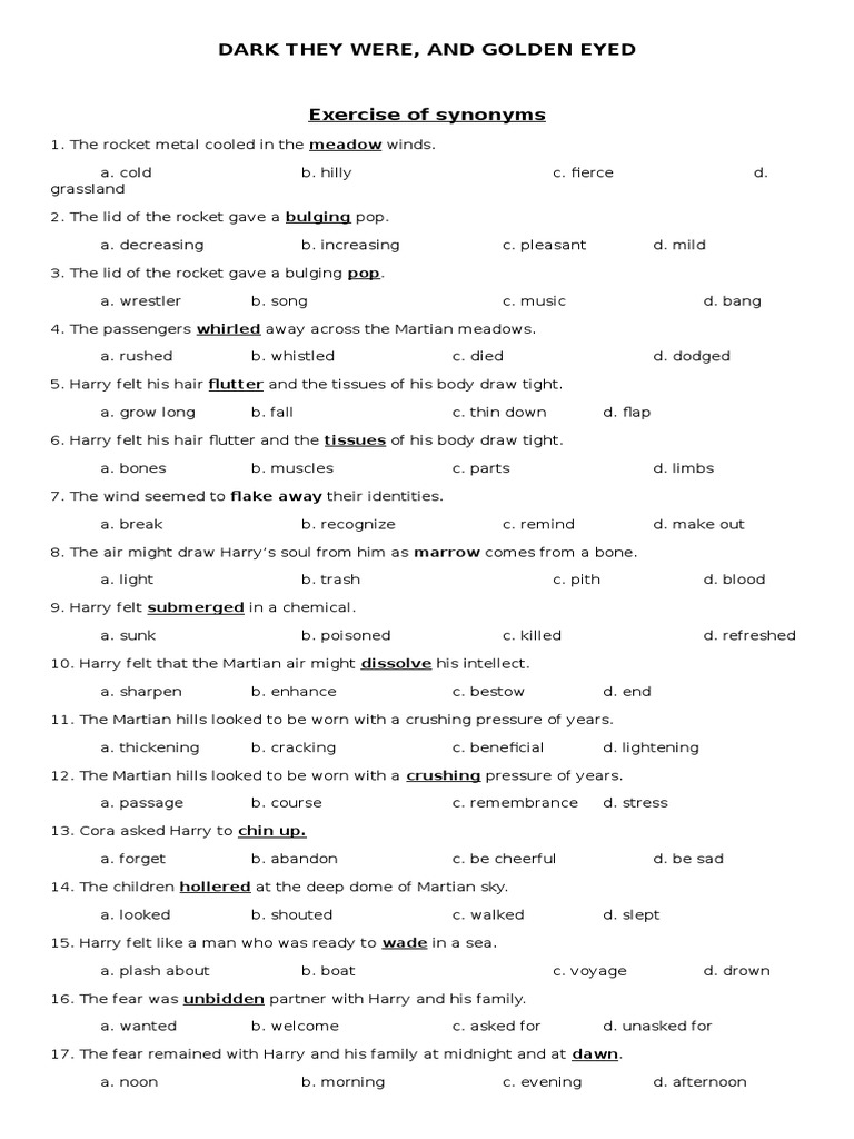 Dark They Were Golden Eyed | PDF | Mars | Nature