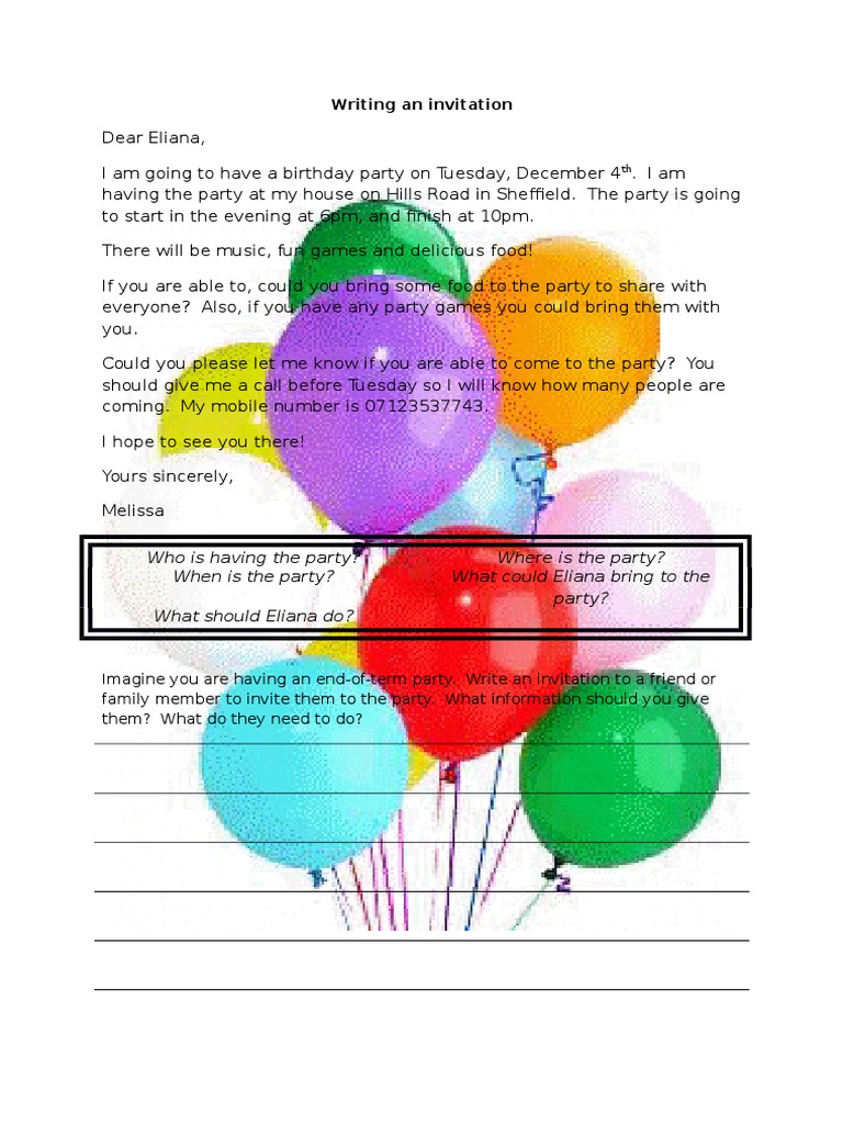 Writing An Invitation | PDF