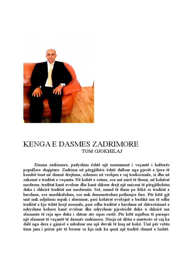 Kënga Dhe Rituali I Dasmës Zadrimore | PDF