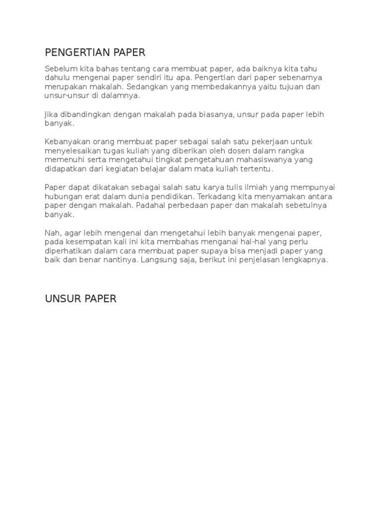Pengertian Paper | PDF