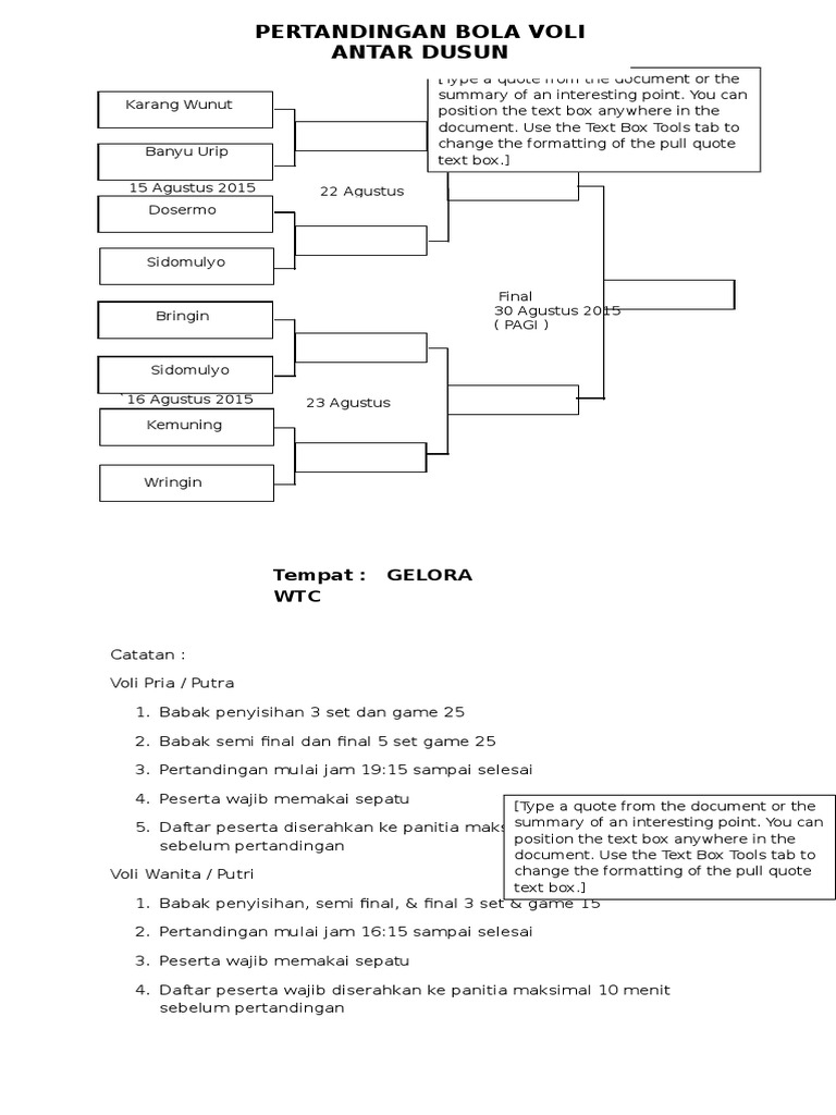 Skema Dan Jadwal Pertandingan Voli Pria | PDF