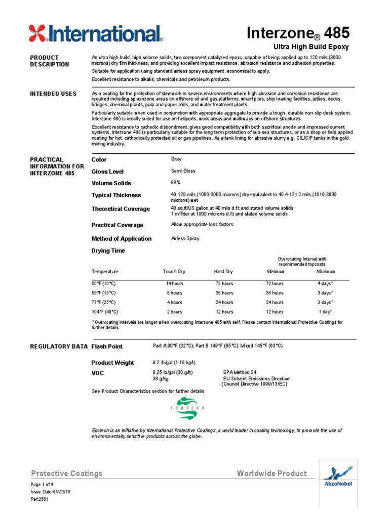 Interzone 485 | PDF | Epoxy | Industrial Processes