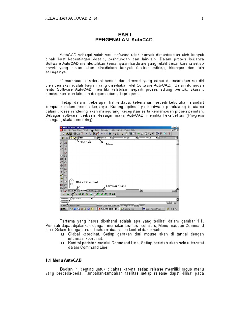 Pengenalan AutoCAD Versi 14 | PDF
