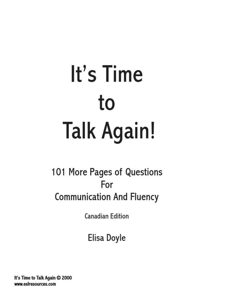 Time To Talk Again Sample Pages | PDF | Question | Vocabulary