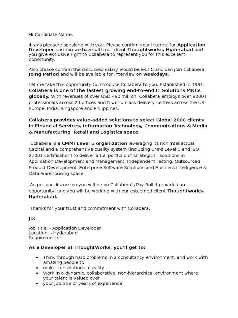 Confirmation Letter | PDF | Computer Programming | Agile Software ...