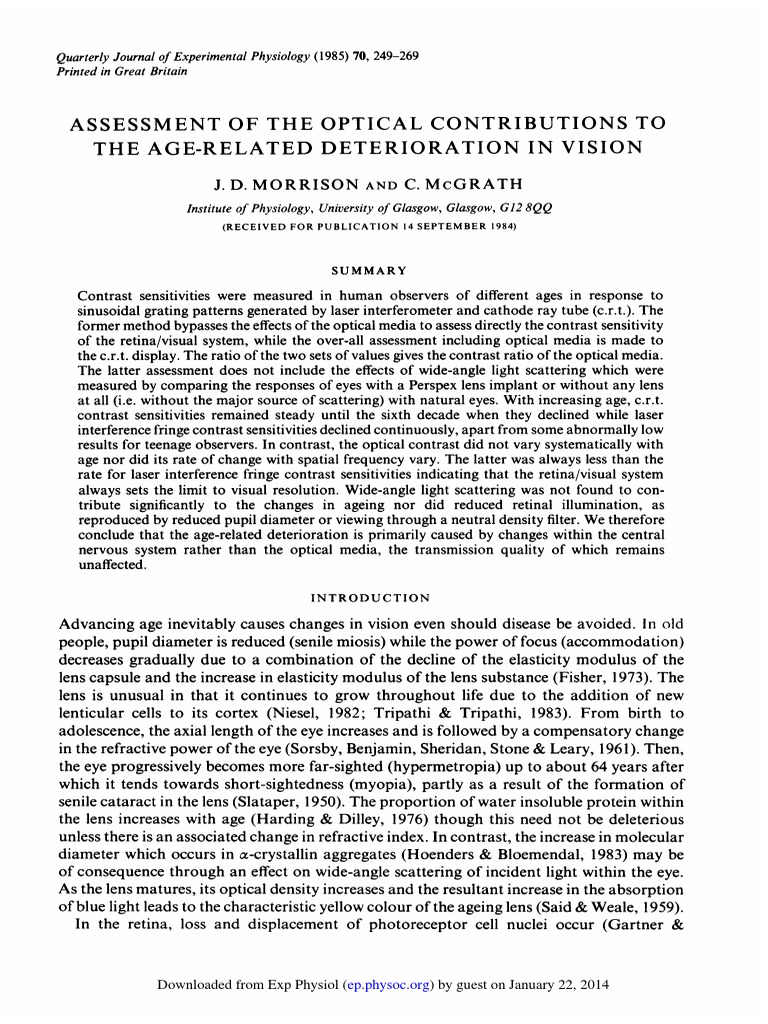 Assessing the Impact of Optical and Neural Changes on Age-Related ...