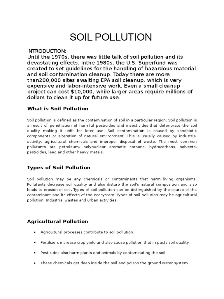 Soil Pollution | PDF | Pollution | Soil