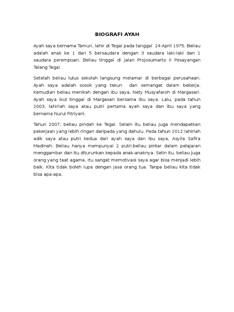Biografi Ayah Pdf