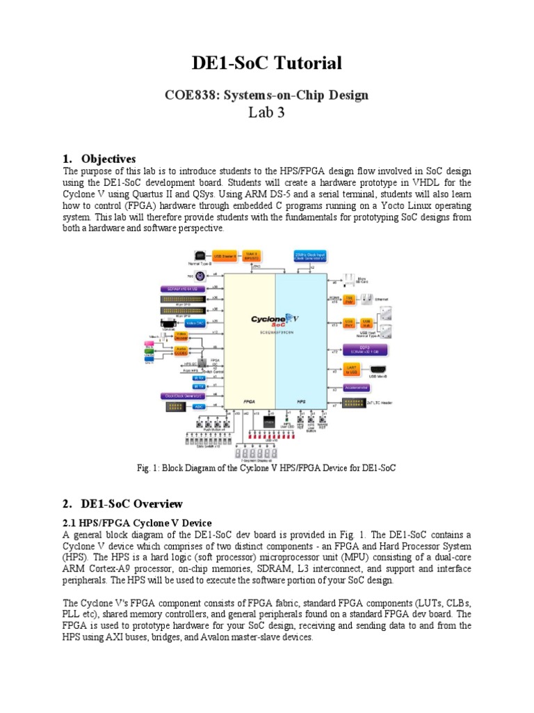 DE1-SoC HPS/FPGA Design Tutorial | PDF | Computers | Technology ...