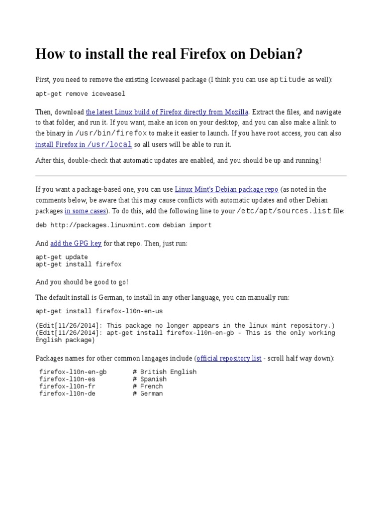 How To Install The Real Firefox On Debian?: The Latest Linux Build of ...