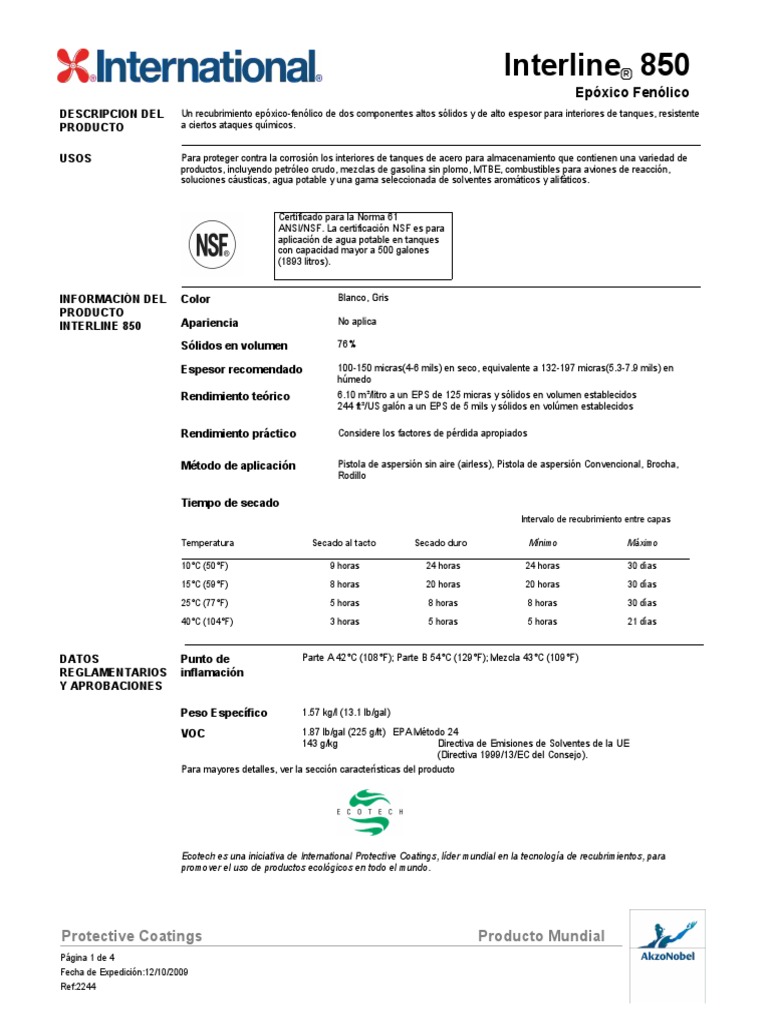 Interline 850 | PDF | Gasolina | Temperatura
