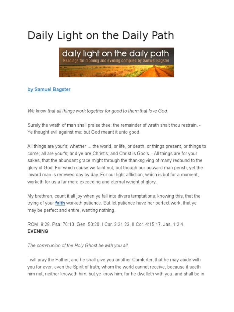 Daily Light On The Daily Path: by Samuel Bagster | PDF