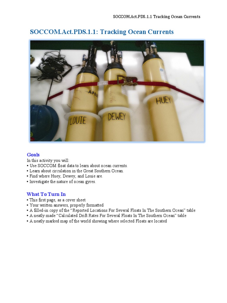 Tracking Ocean Surface Currents | PDF | Oceans | Latitude