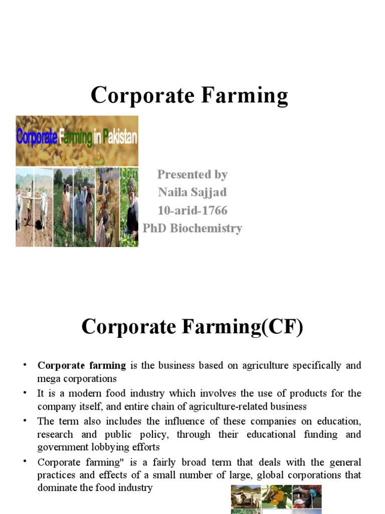 Corporate Farming | PDF | Agriculture | Foods