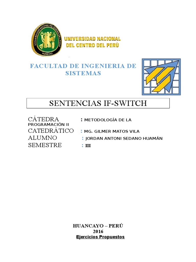 Ejercicios If Switch - JAVA | PDF