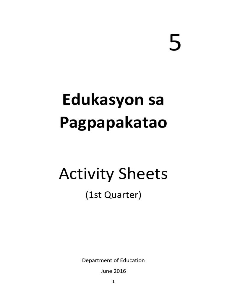 Activity Sheets ESP | PDF