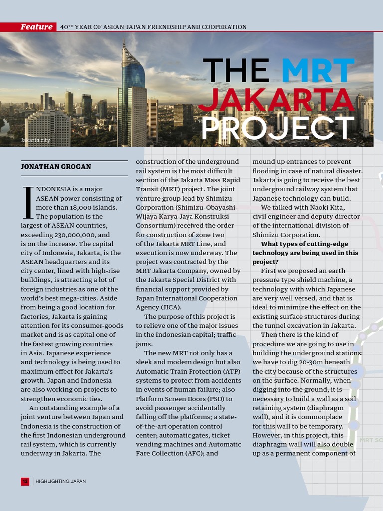The MRT Jakarta Project | PDF | Jakarta | Railway