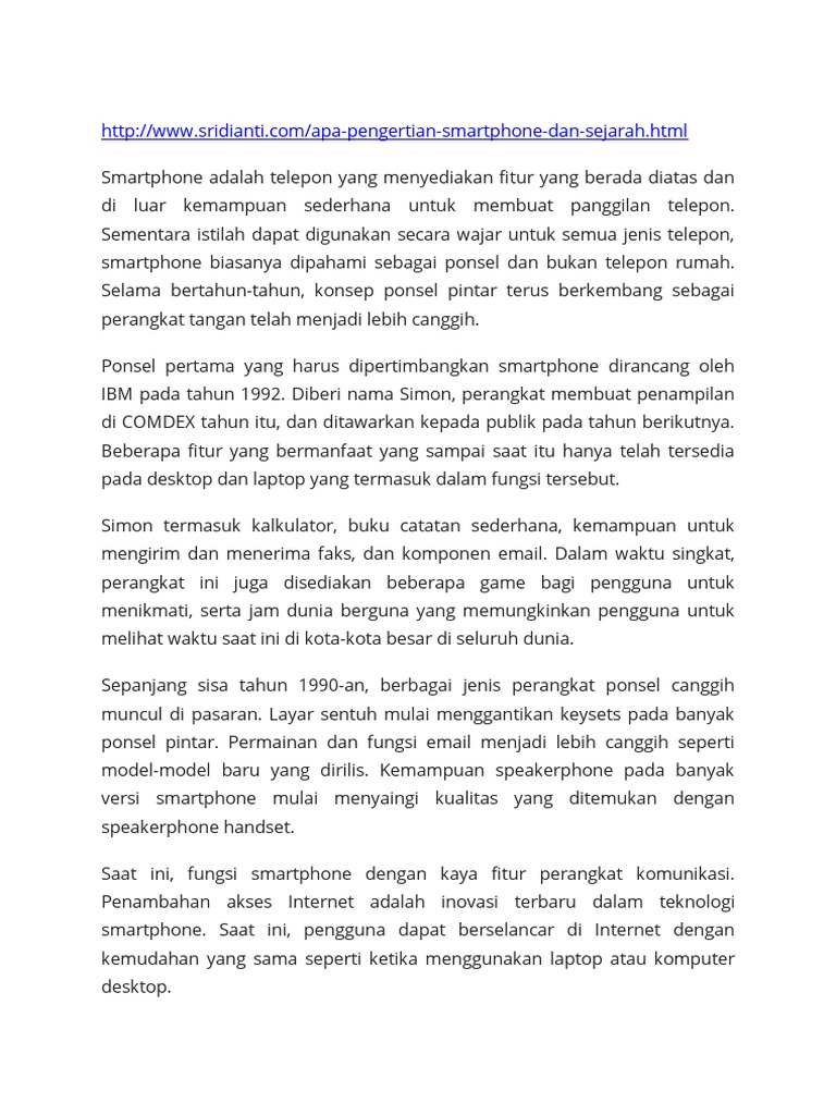 Pengertian Smartphone | PDF