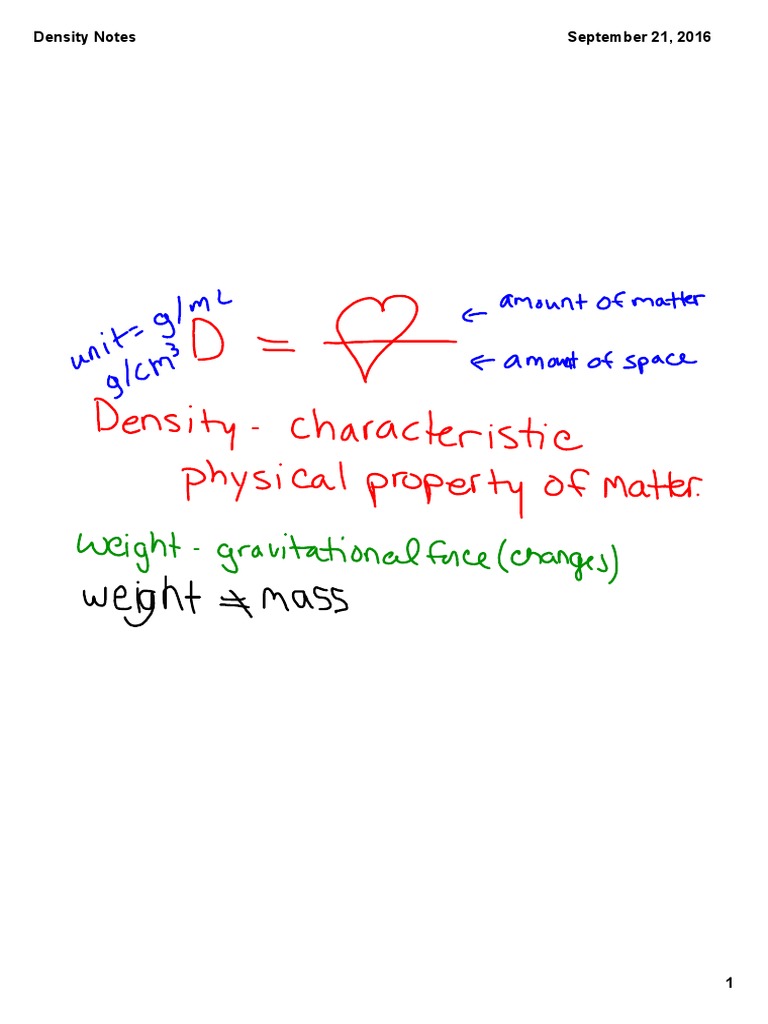 Density Notes | PDF