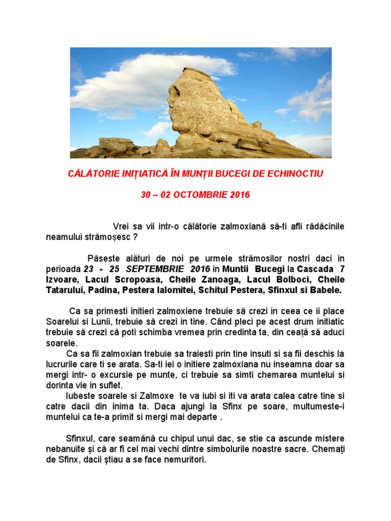 Calatorie Initiatica in Bucegi | PDF